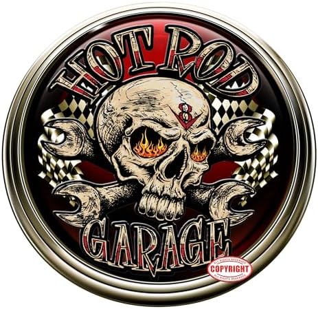 Amazon.com - Hot Rod Garage Skull Crest Decal (6" x 6")