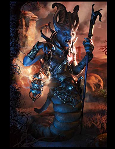 Censer wielding Naga Wizard Notebook: Dark Fantasy Creature Art Lined ...