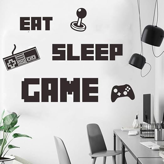 Amazon.com: Game Room Wall Stickers Murals Gamer Wall Decals Poster for ...