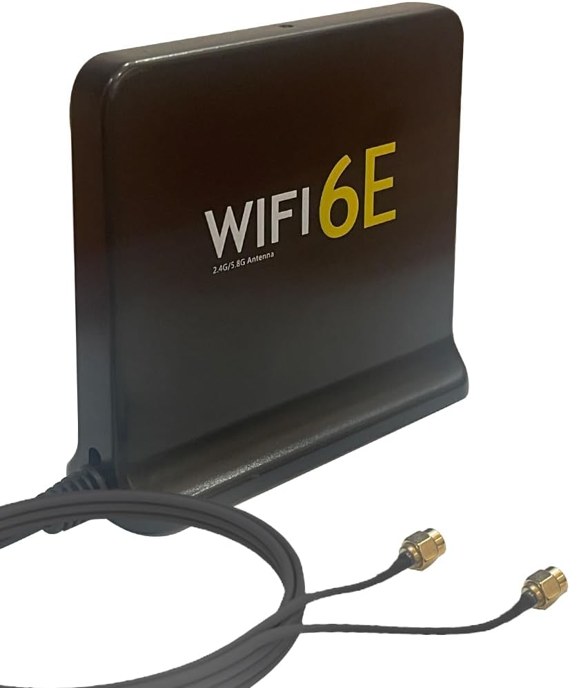 Amazon.com: 12dBi Gaming WiFi 6E Antenna,Tri-Band 6Ghz 5Ghz 2.4Ghz Antenna With 3FT Extension ...