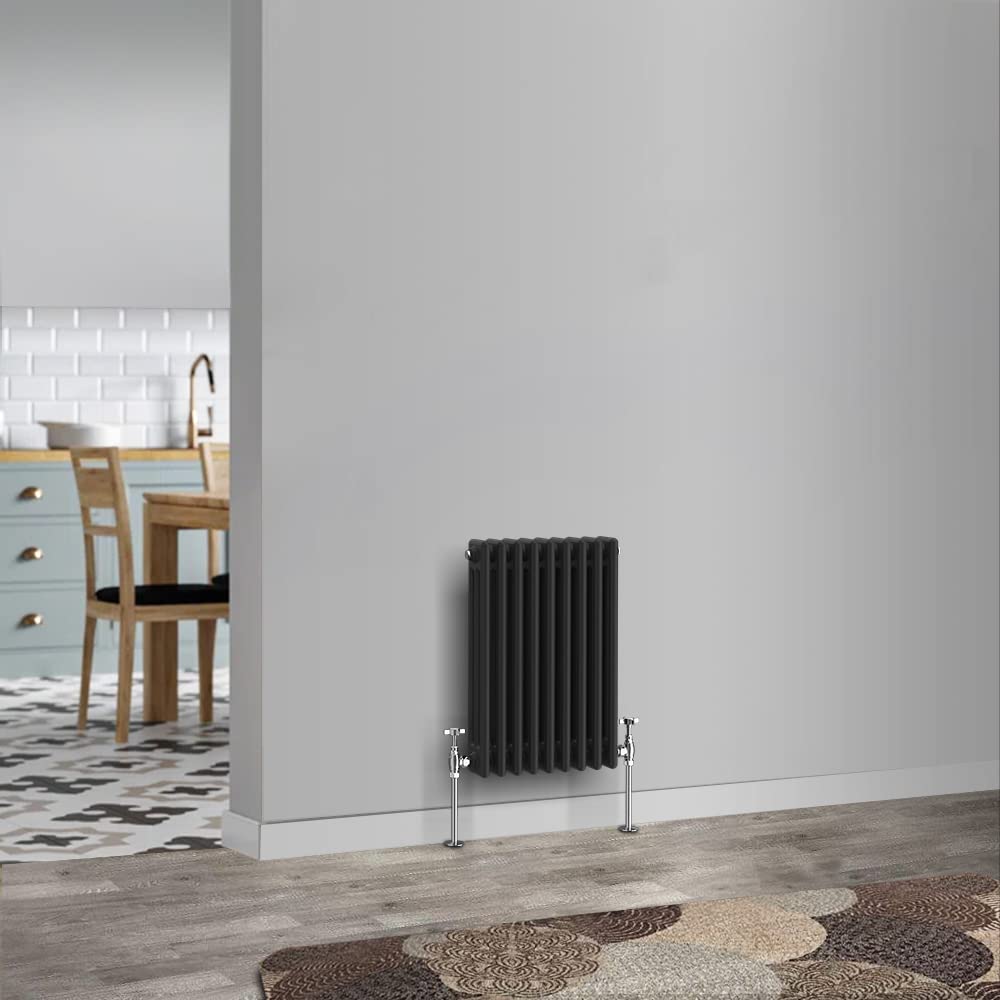 NRG 600 x 425mm Traditional Black Horizontal Cast Iron Style Radiator ...