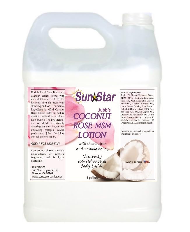 Amazon.com : Sun Star Organics MSM Lotion - Coconut Rose, 1 Gal ...