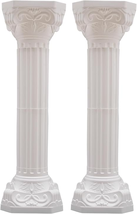 Amazon.com: PLOCVB 2PCS White Roman Pillar Set, Wedding Pillars Roman ...