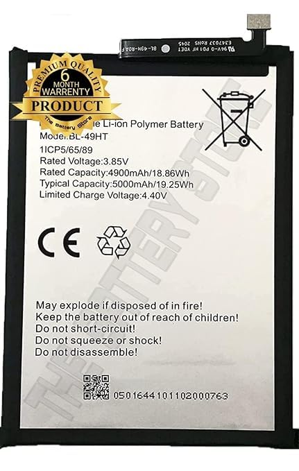 Original BL-49HT Battery for Tecno Spark 6 KE7 4900 Battery with 6 ...