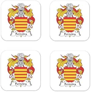 Amazon.com: Ferreira Family Crest Square Coasters Coat of Arms Coasters ...