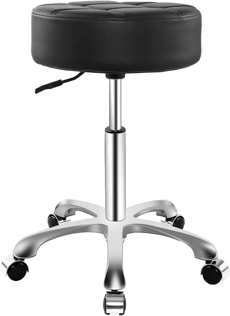 Amazon.com: McDooFly Swivel Rolling Stool with Backrest - Adjustable ...