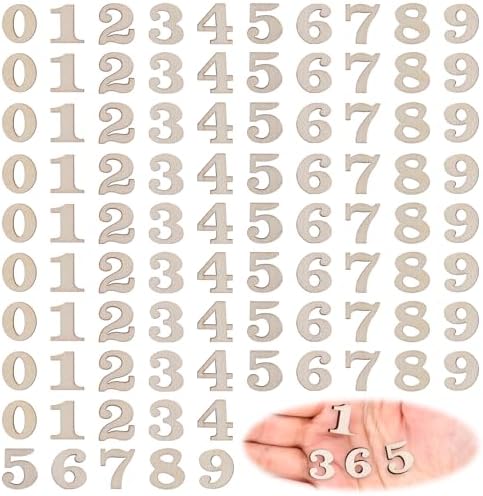 Amazon.com: 200PCS 0.6inch Natural Wooden Numbers Mixed Wooden 0-9 ...