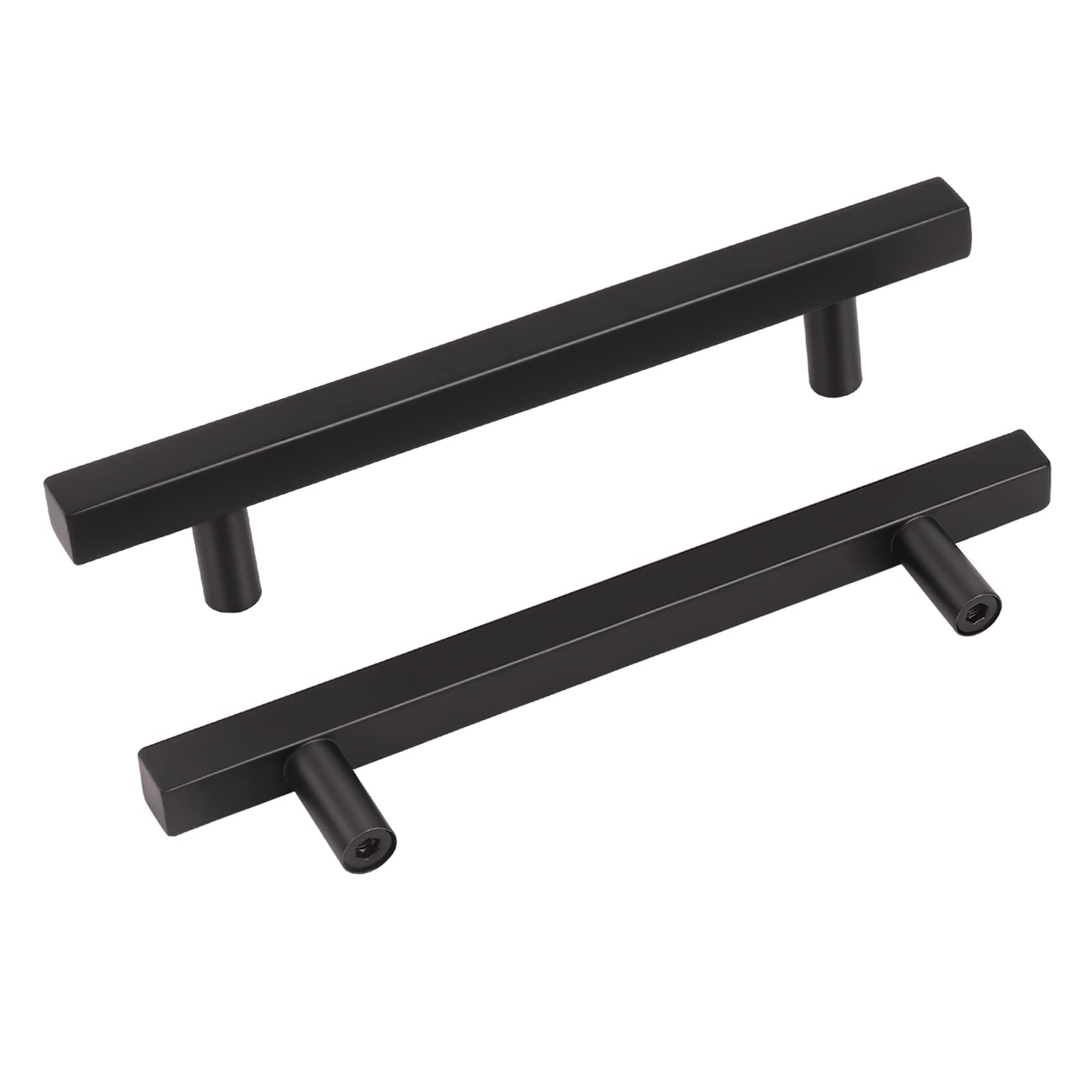 GOLDENTIMEHARDWARE 50 Pack 5 Inch Cabinet Handles Black Drawer Pulls ...
