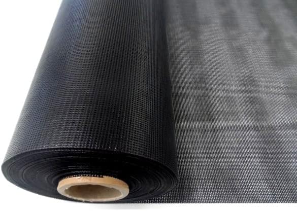 PVC Heavy Duty MESH Fabric 220GSM Polyester Black 79"/200CM Wide X 1M ...