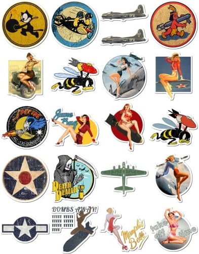 Amazon.com: Stickers 20 Pcs Per Pack Ww2 Waterproof Bomber Vinyl ...