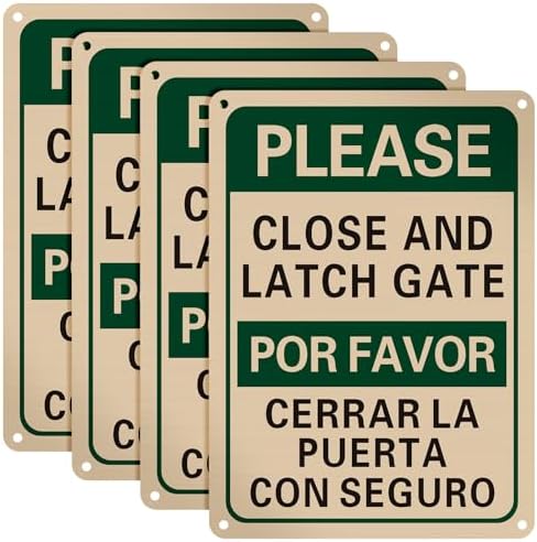 Amazon.com: Blulu 4 Pcs Please Close and Latch Gate Sign 10" x 7" Keep ...