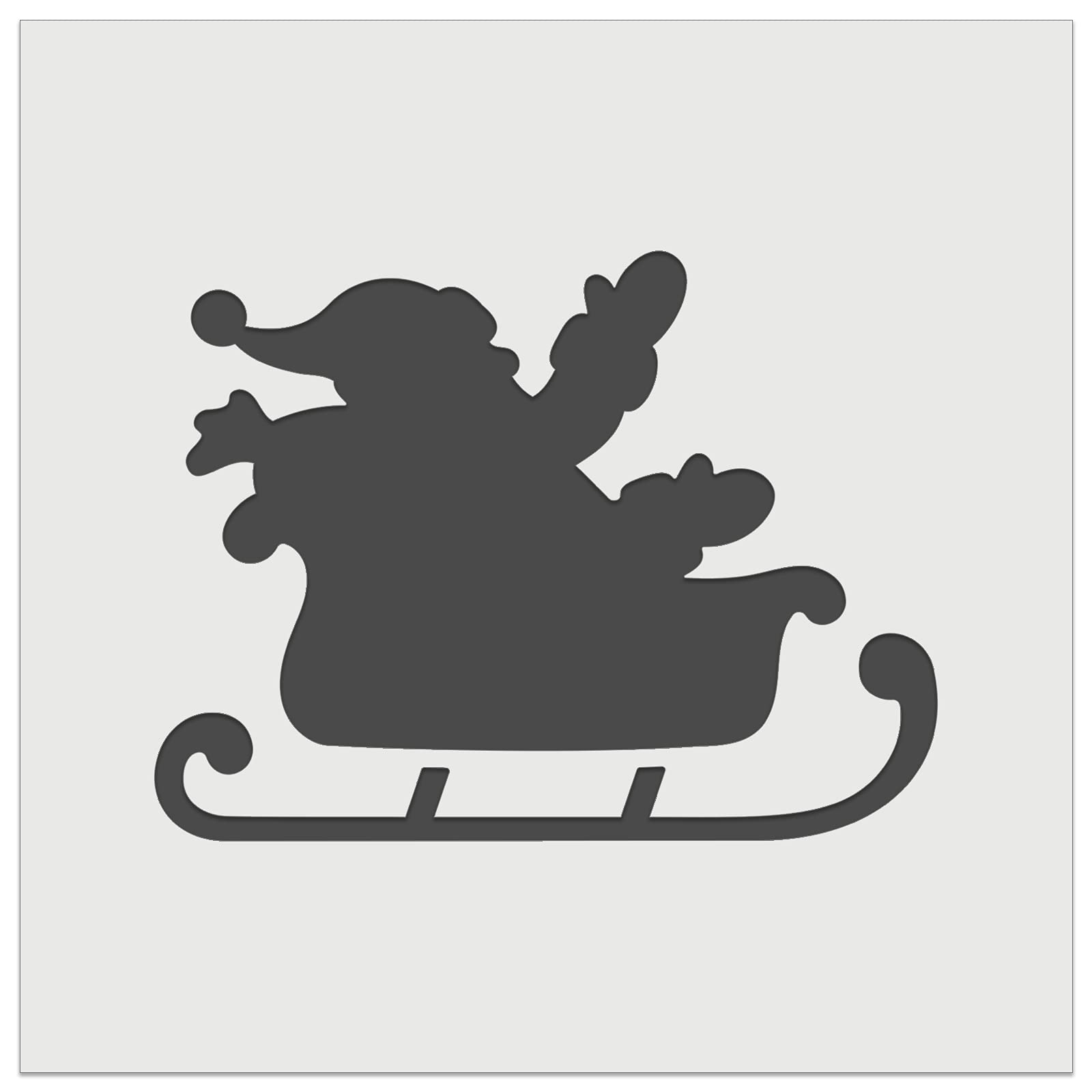 Santa Sleigh Silhouette White