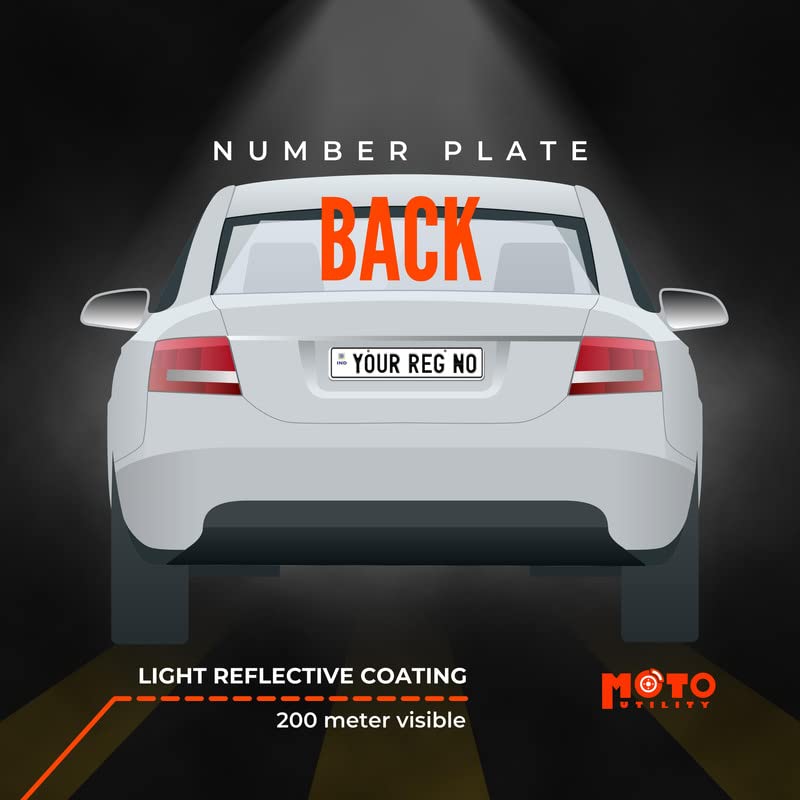 Moto Utility Car Single Number Plate - Aluminium Die Pressed, Radium ...