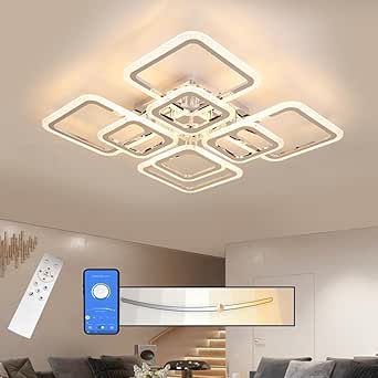 Modern Led Lights For Living Room,Ceiling Light Fixture,108W Chrome ...