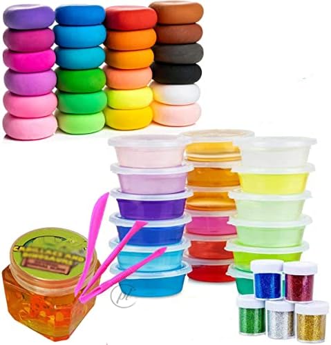 Promote Trader 12 Pcs Slime + 12 Air Clay + 1 Toy Combo | Kit for Girls ...
