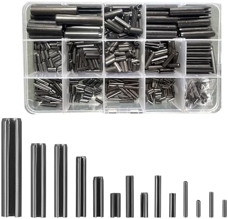 Slotted Spring Pin Assortment Set - 450pcs Steel Dowel Roll Pins Mixed ...