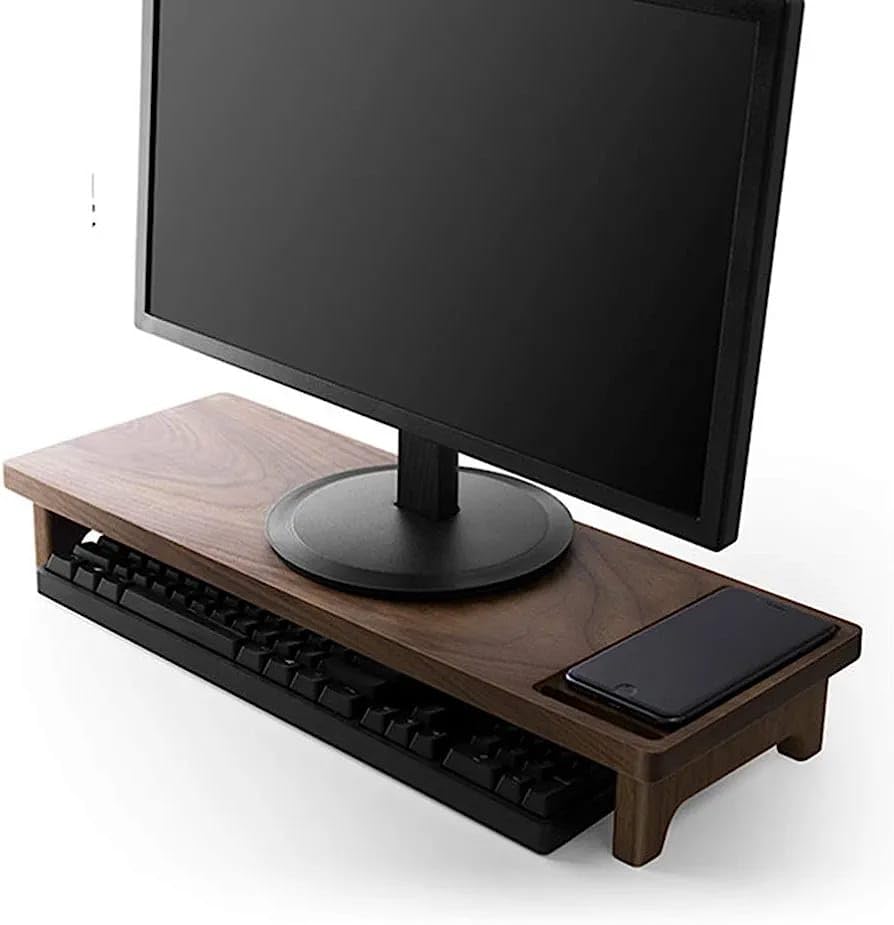 carpentray Store Wooden Monitor Stand with Storage Organizer for Desk ...