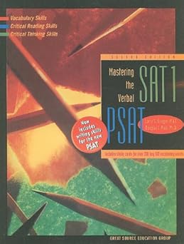 Amazon.com: Great Source Mastering Verbal Sat/Psat: Student Edition ...