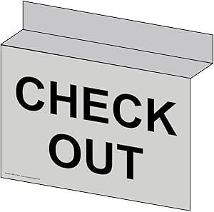 Amazon.com : Check Out Sign NHE-17835Ceiling-BLKonPRLGY Information ...