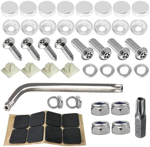 Amazon.com: RED WOLF License Plate Screws Kit Stainless Steel Bolt ...