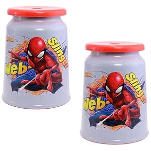 Kuber Industries Pack of 2 Jumbo Size Marvel Spiderman Plastic Stool ...