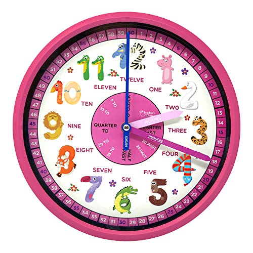 Snapklik.com : Educational Wall Clock - Silent Movement Time Teaching ...