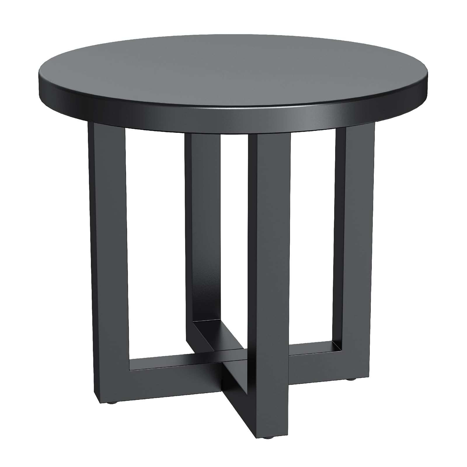 Amazon.com: Metal Outdoor Round Table, 2-Tier Sturdy Patio End Table ...