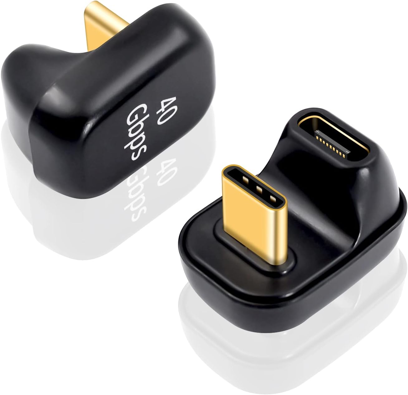 Amazon.co.jp: Duttek 40Gbps USB C U字型アダプター 100W 2個パック 180度角度付き USB Type C オスメス 延長コネクター USB Type ...