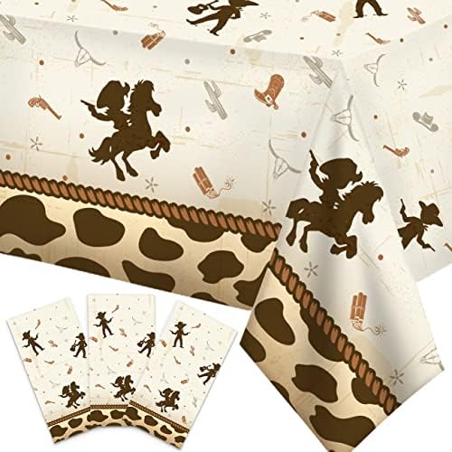 Amazon.com: Haimimall Cowboy Baby Shower Tablecloths Western Party ...