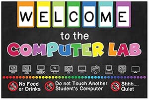 Amazon.com: Welcome to Computer Lab Sign Poster, 16"x 24" Computer ...