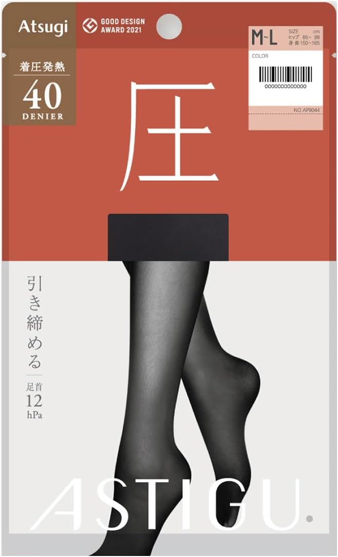 Amazon | [アスティーグ] アツギ ATSUGI 圧 引き締める タイツ 40デニール 光発熱(BK-ブラック、M-L) | タイツ 通販