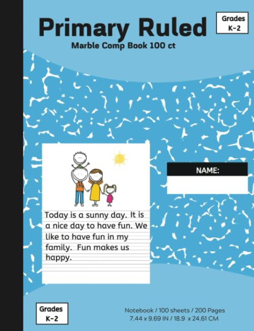 Primary Ruled Marble Comp Book 100 ct: Primary Journal Composition ...
