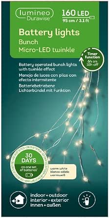 Amazon.com: Lumineo Durawise 160 Warm White Bunch Micro-LED Twinkle ...