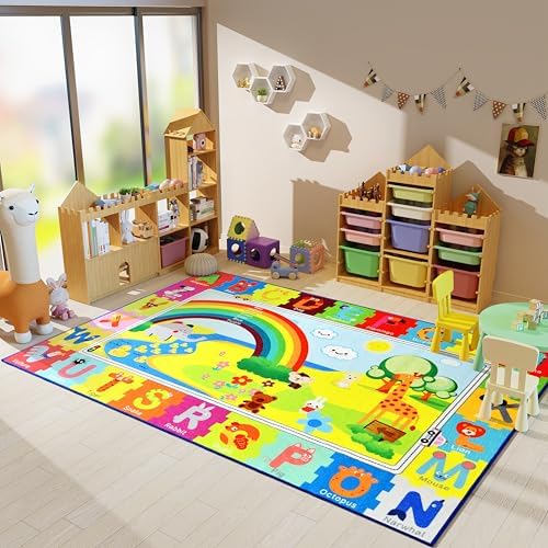 Amazon.com: Bilingual Spanish English ABC Area Rug, Alfombra De ...