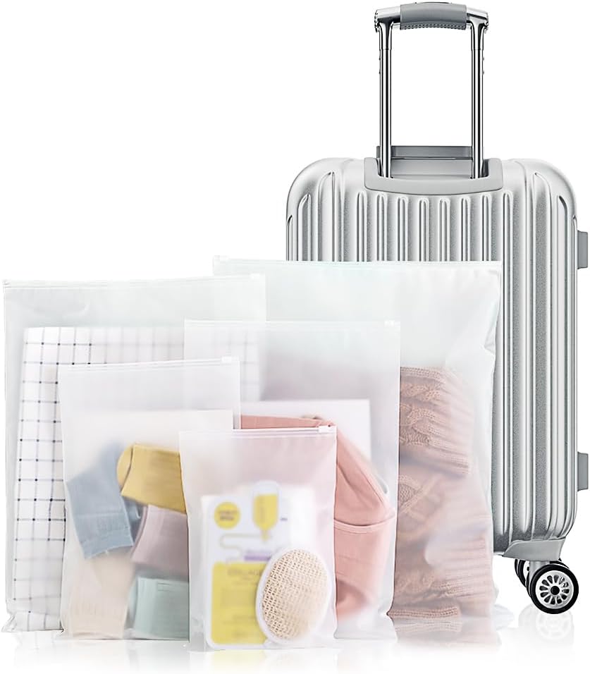 Amazon.com: Keoferlo 25Pcs Frosted Zipper Bags Clothes Packaging Travel ...