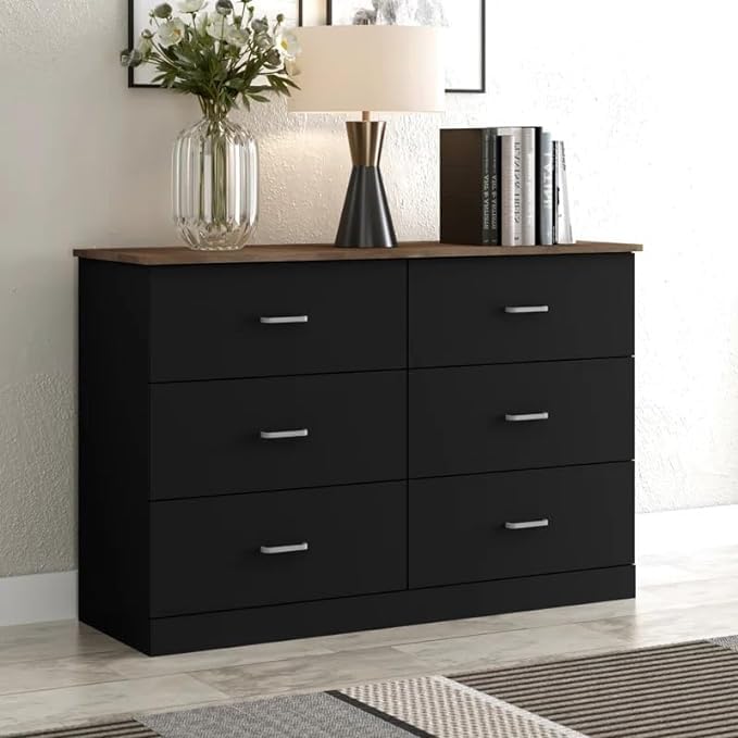 Chestify Furniture 6-Drawers Solid MDF Wood Chest of Drawers Sideboard ...