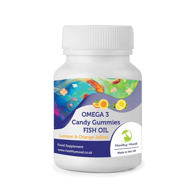 Omega 3 Fish Oil DHA and EPA Complex Jelly Candy Gummies Lemon & Orange ...