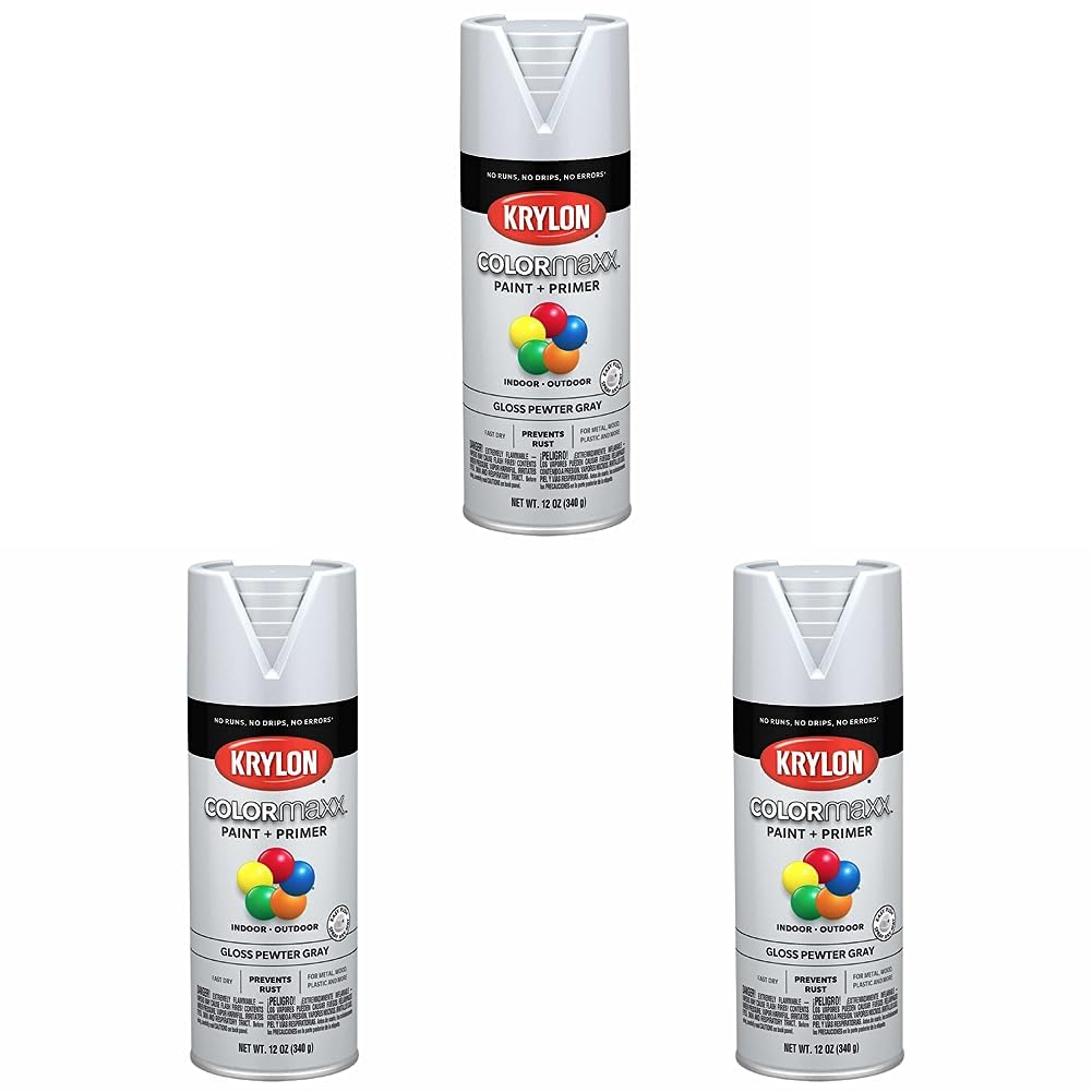Krylon K05531007 COLORmaxx Spray Paint and Primer for Indoor/Outdoor ...