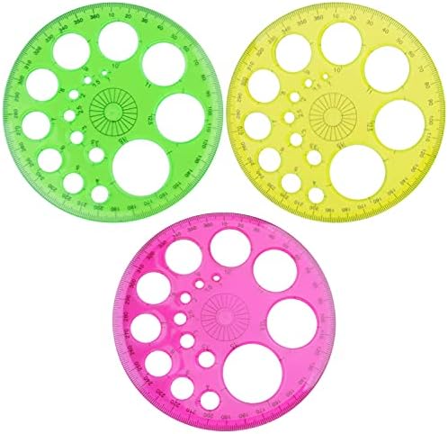Amazon.com : Aylifu 3 Pieces Plastic Template Ruler Circles Drawing ...