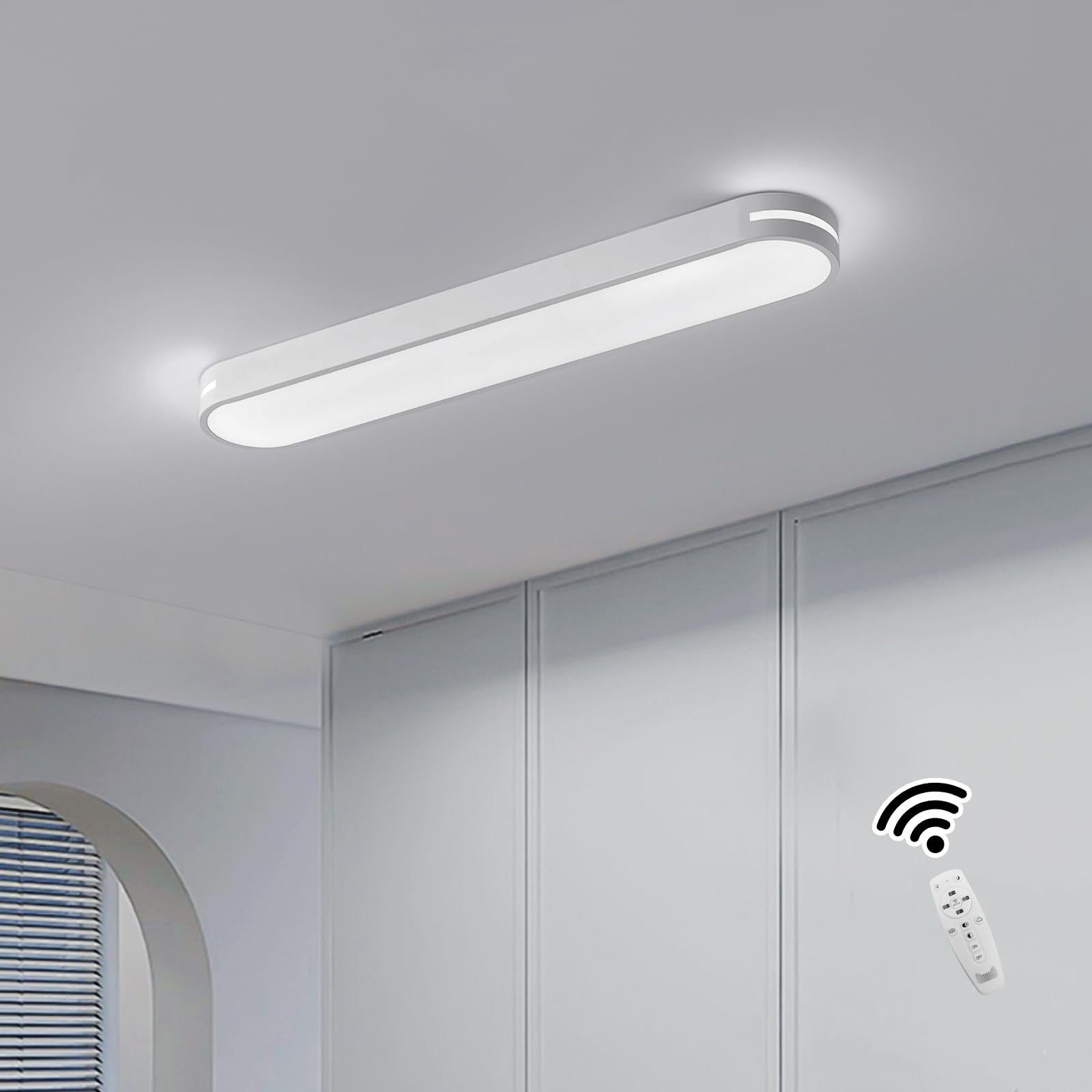 Becailyer Modern LED Linear Ceiling Lights, Dimmable LED Ceiling Lamp ...