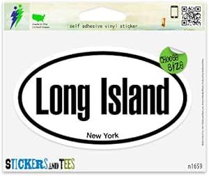 Amazon.com: Long Island New York Oval Vinyl Car Bumper Window Sticker 3 ...