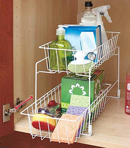 Amazon.com - 2 TIER SLIDING CABINET SHELF - ORGANIZATION ON A SLIDE ...