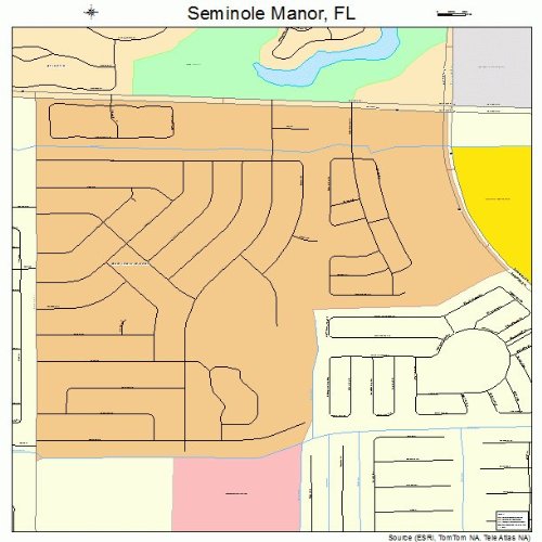 Amazon.com : Large Street & Road Map of Seminole Manor, Florida FL ...