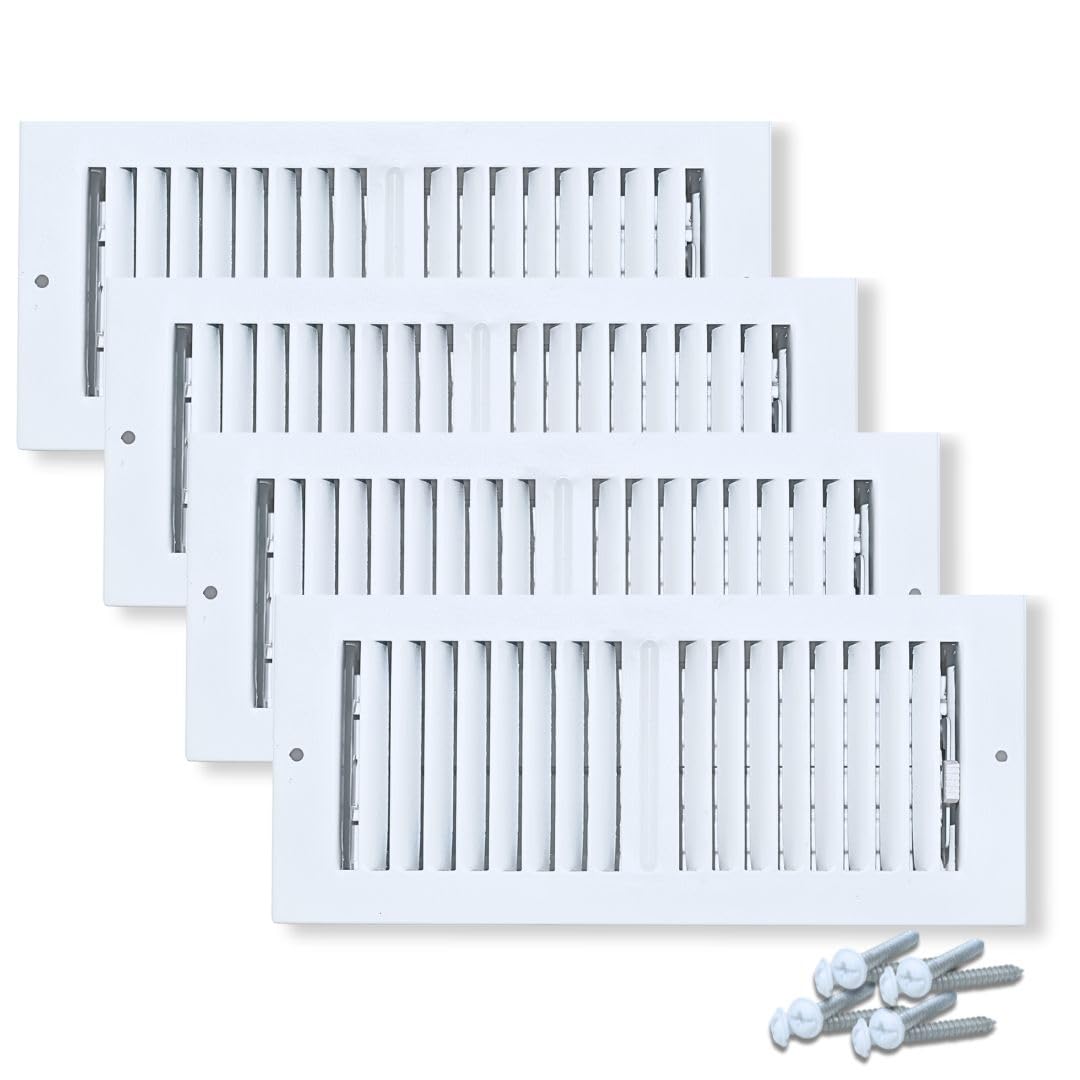 Sierra Grates 4" x 10" 2 Way Design Wall & Ceiling Register in Galcier ...