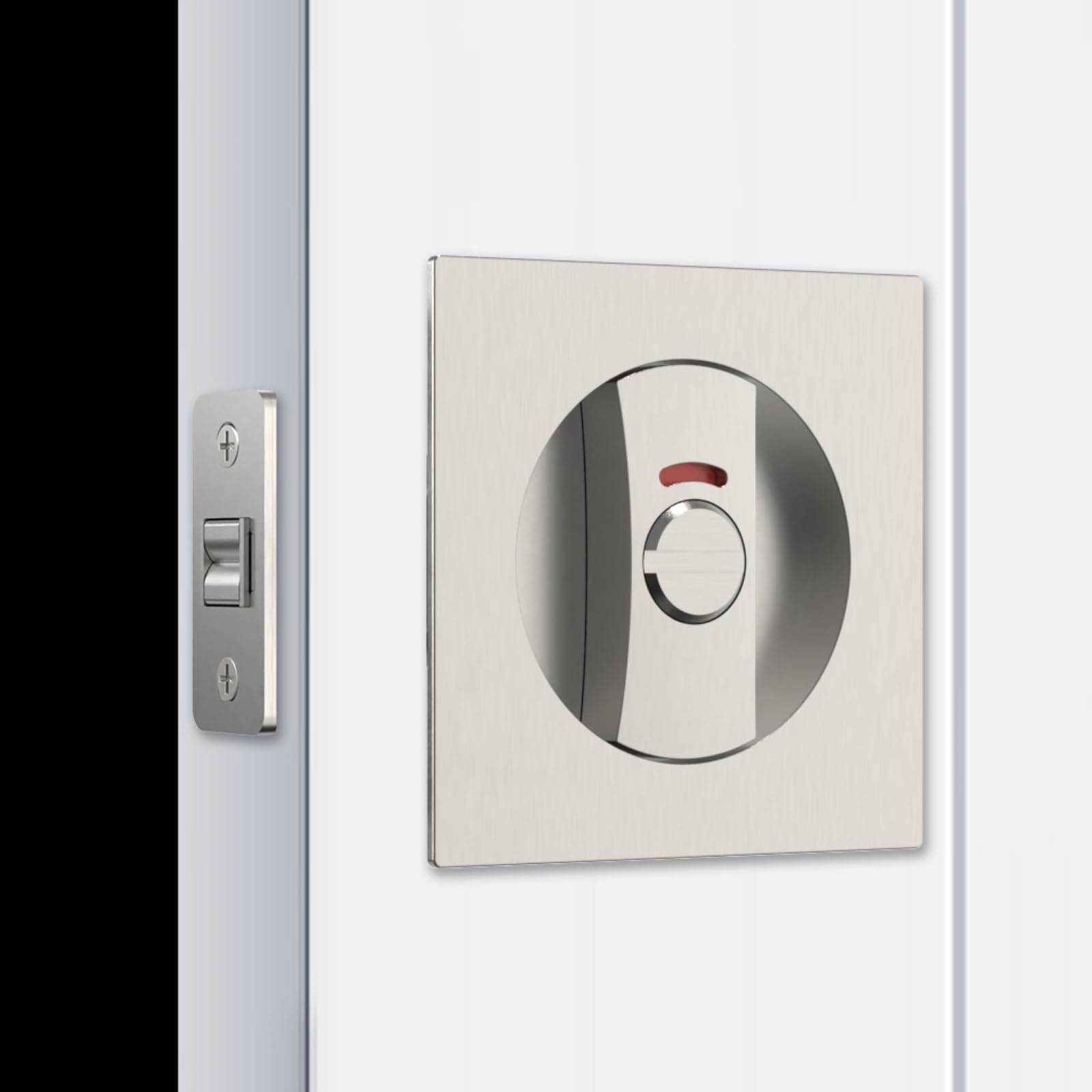 Snapklik.com : Coinkoly 2 Pack Brushed Nickel Pocket Door Lock