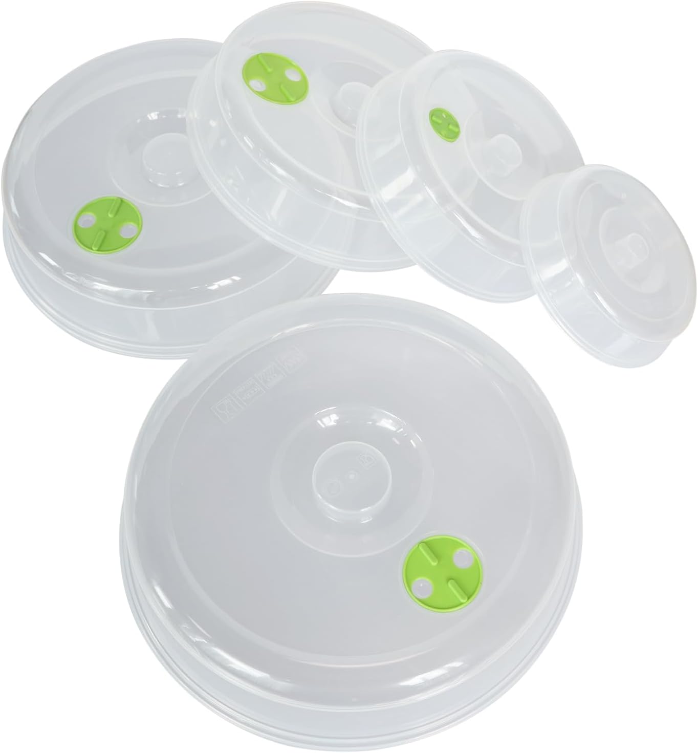 Amazon.com: Microwave Plate Cover Set, 6 Sizes, Clear with Steam Vents ...