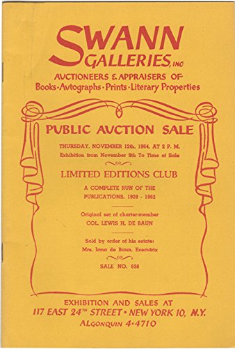 Limited Editions Club. A Complete Run of Publications, 1929-1962 ...