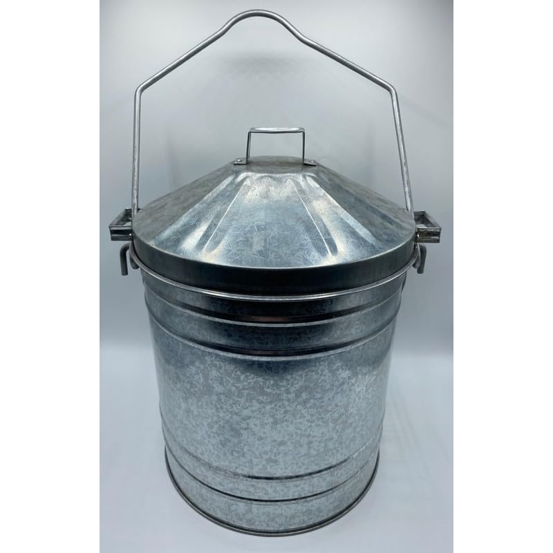 Stewart and Gibson Ltd Galvanised Ash Carrier Bucket With Captive Lid ...