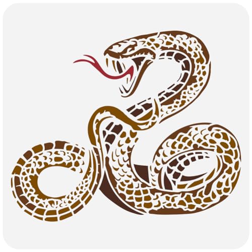 FINGERINSPIRE Realistic Snake Painting Stencil 30x30cm Plastic Large ...