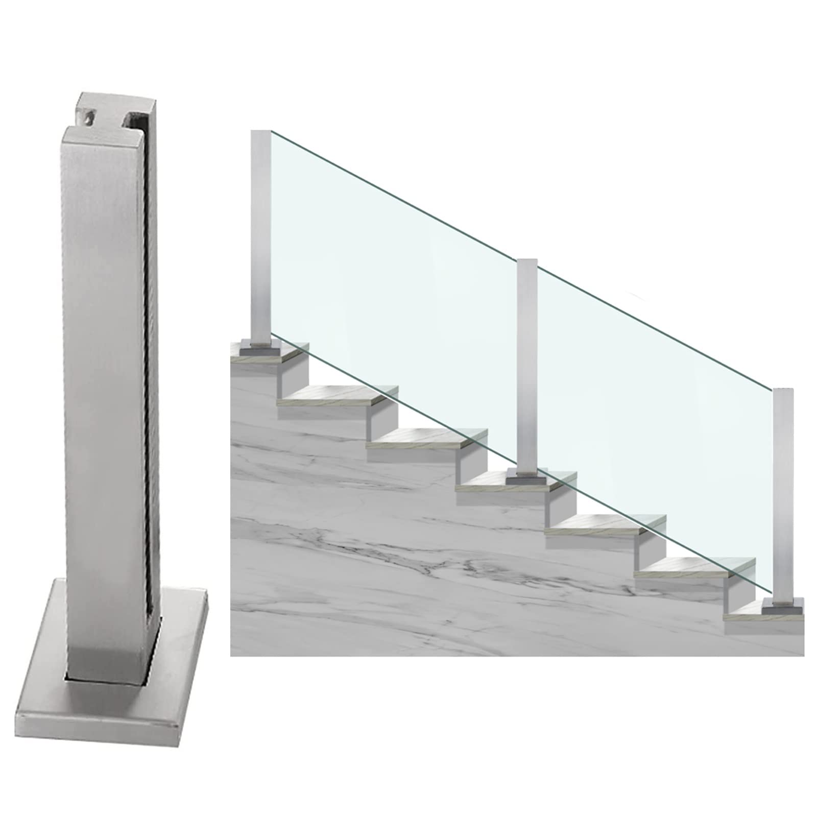 Buy JYHHCYS Stair Deck Balcony Glass Railing System Railing Fence Pole ...